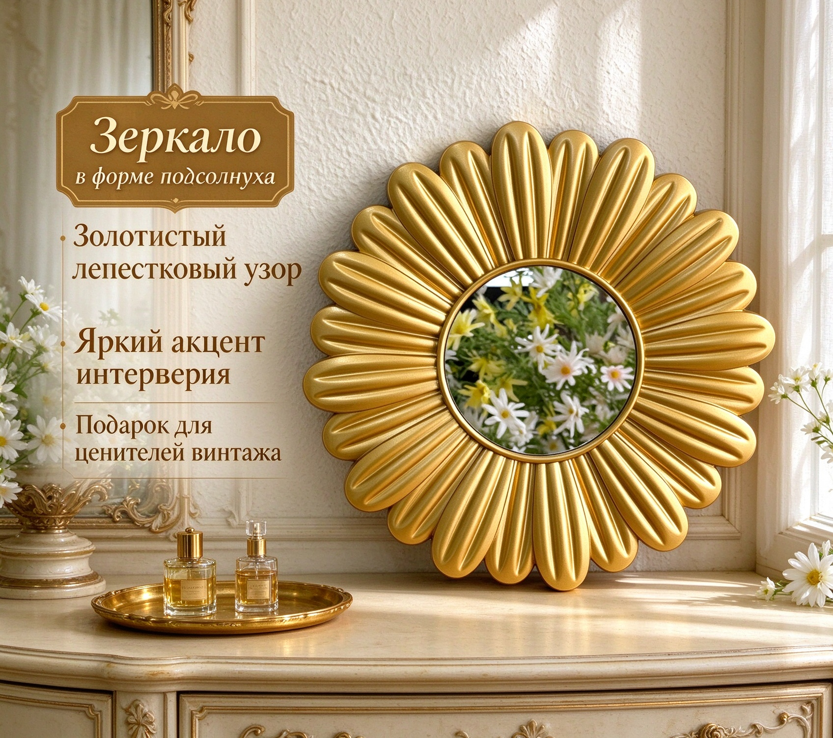 Настольное зеркало для макияжа в стиле барокко с резьбой, золотое декоративное зеркало для туалетного столика