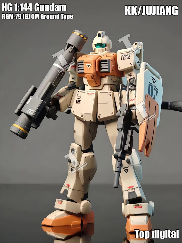 Сборная Игрушечная фигурка модель HG 1:144 Gundam RGM-79(G) GM Ground Type, JIM, Высококачественная модель, Поставляется с бесплатными наклейками