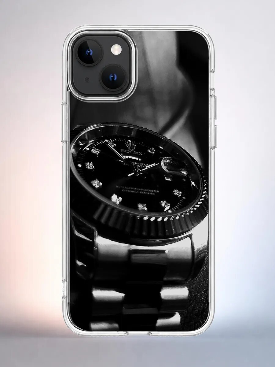 Чехол iPhone 14 стальной браслет силиконовый
