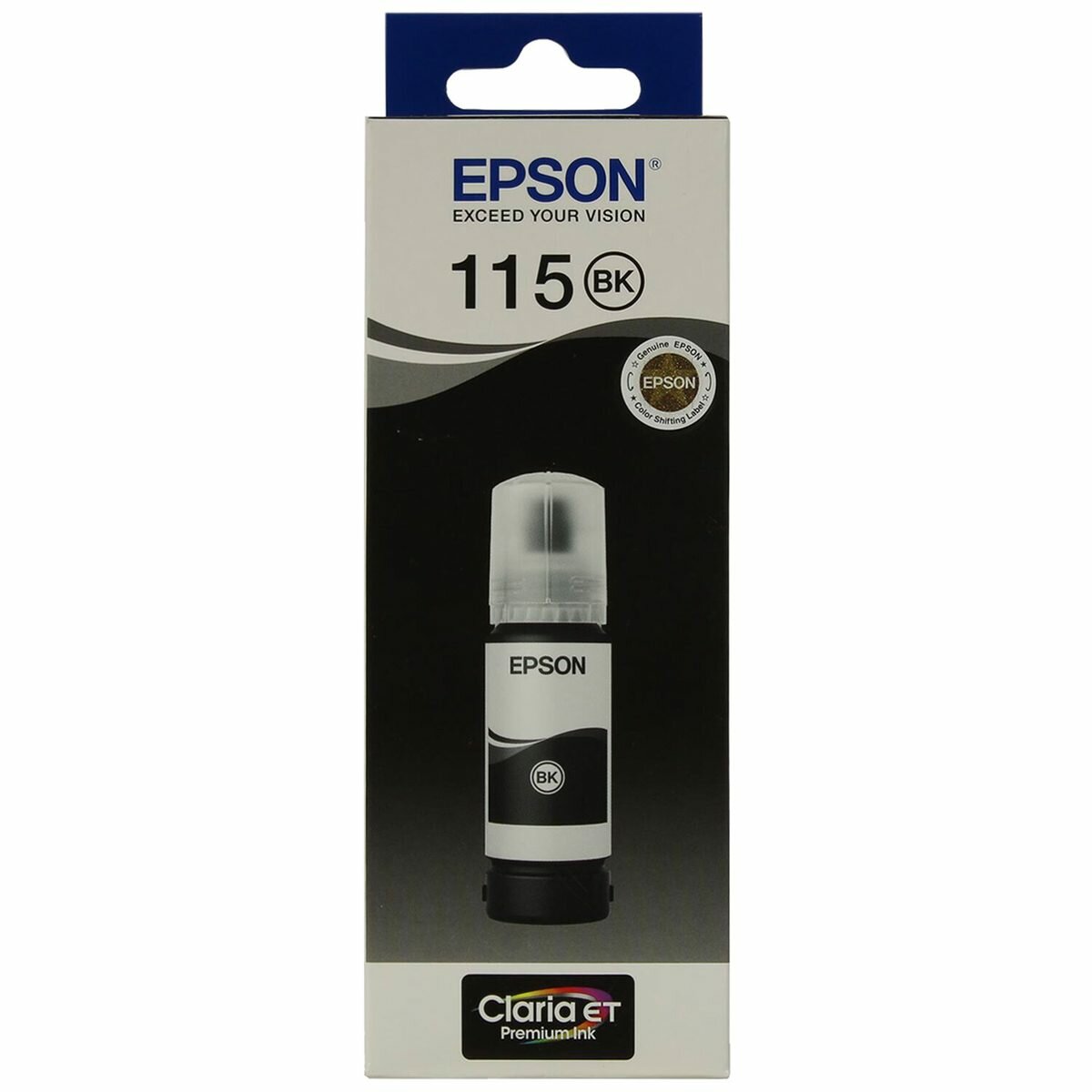 Чернила Epson 115 C13T07C14A для СНПЧ L8160/L8180, черные пигментные, объем 70мл
