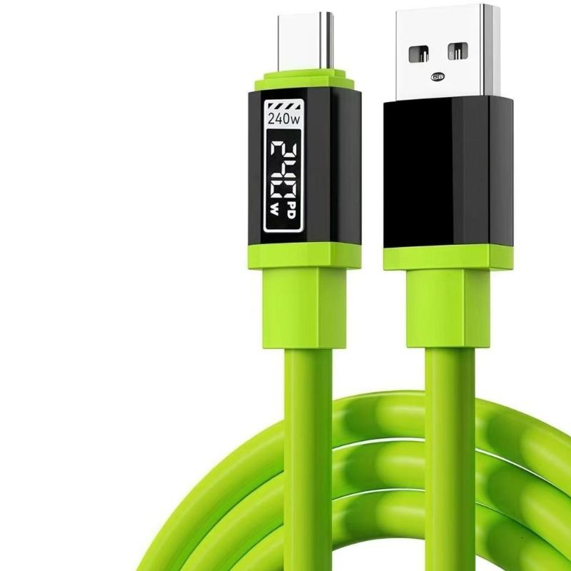 Быстрая зарядка 240W USB-C кабель (силикон), USB на Type-C