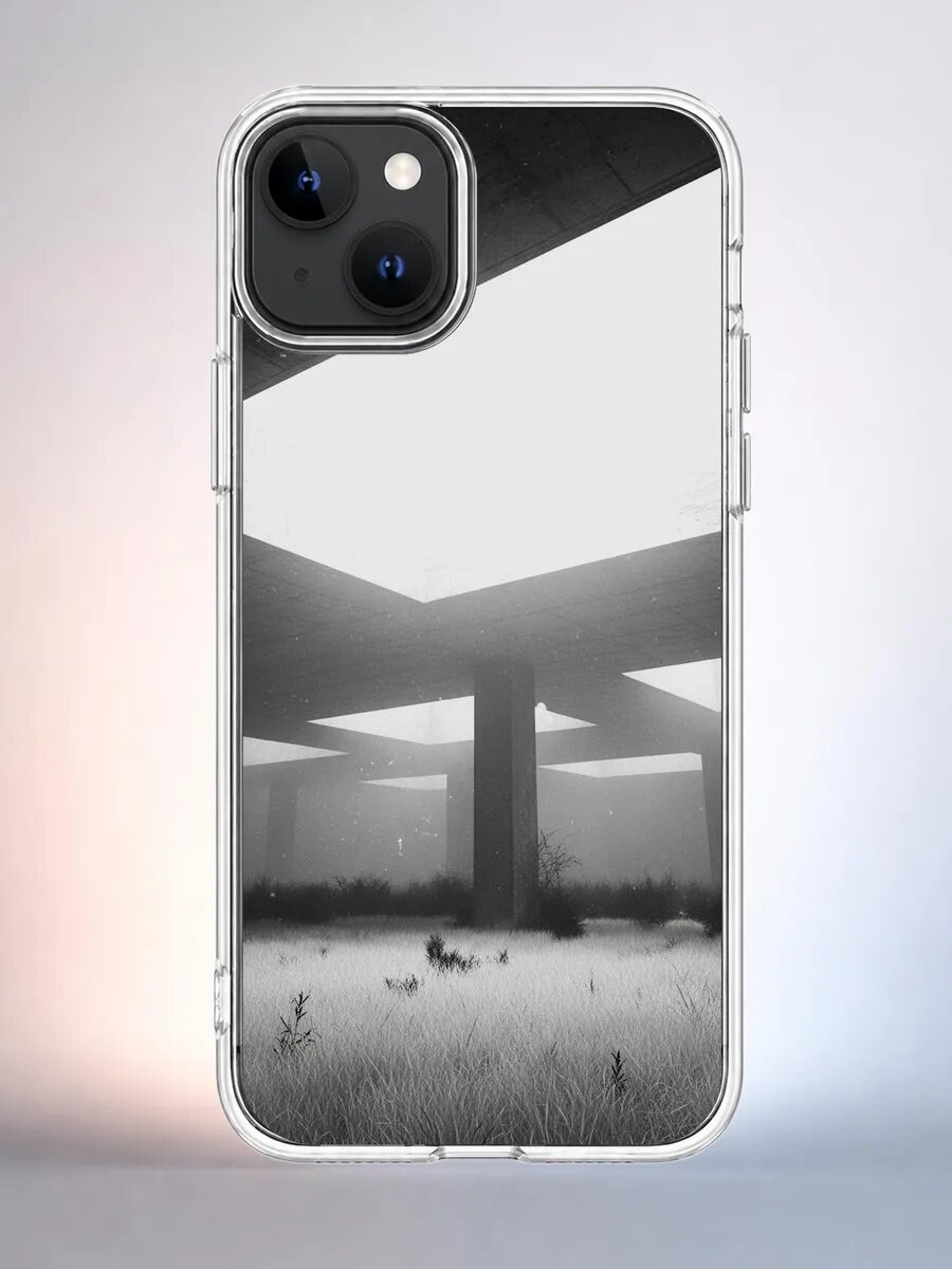Чехол iPhone 15 здание на сваях силиконовый