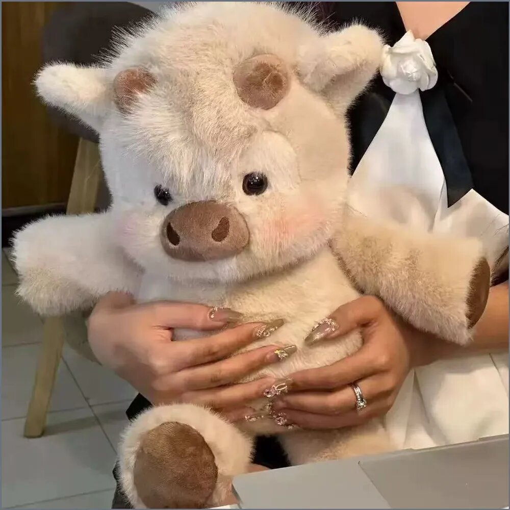 Мягкая игрушка бегущий теленок, Белый 45cm (зеркальный, белый)