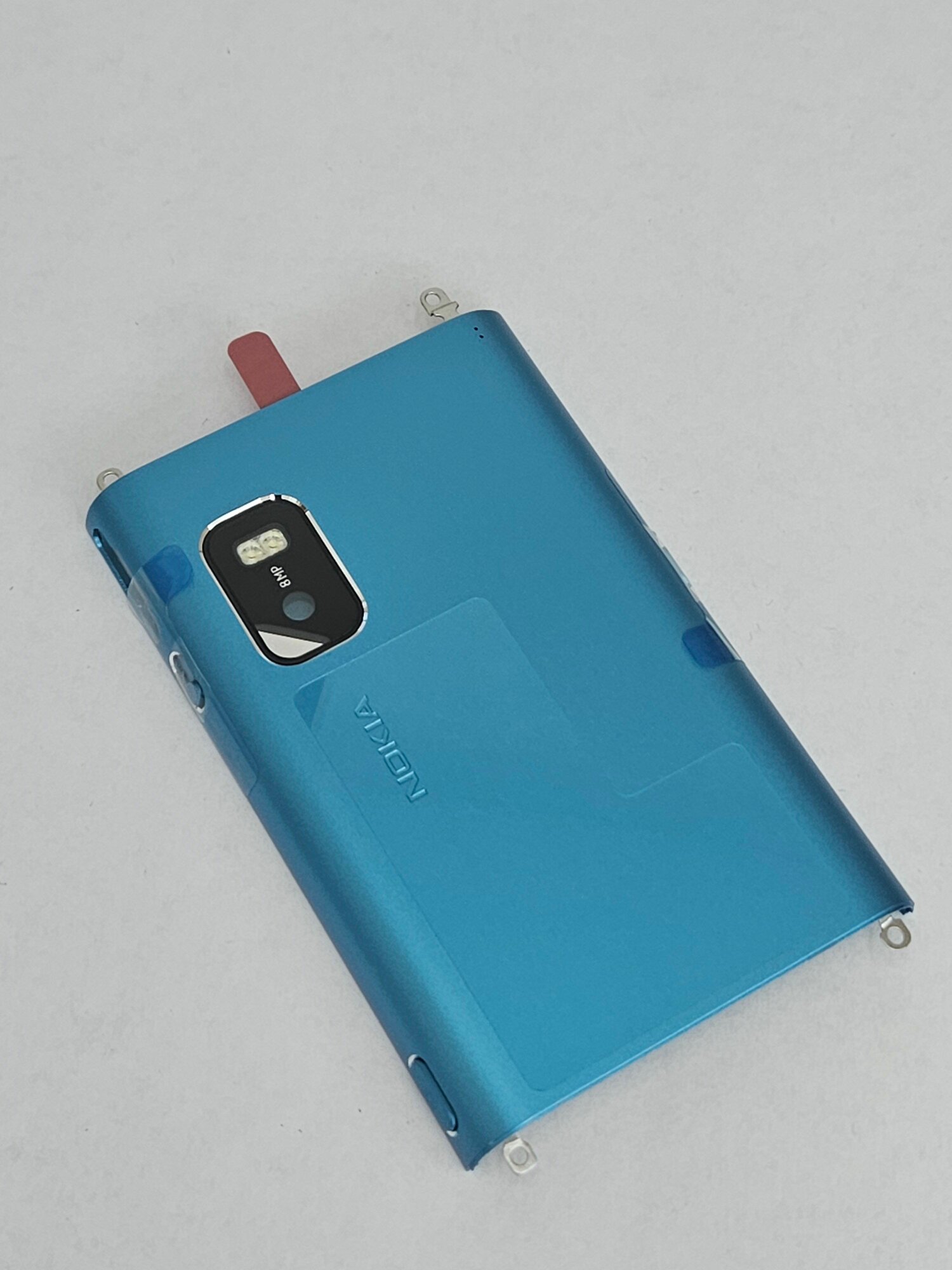 Задняя панель в сборе с боковыми клавишами и вспышкой камеры для Nokia E7 (цвет - blue) orig, p/n: 0257425