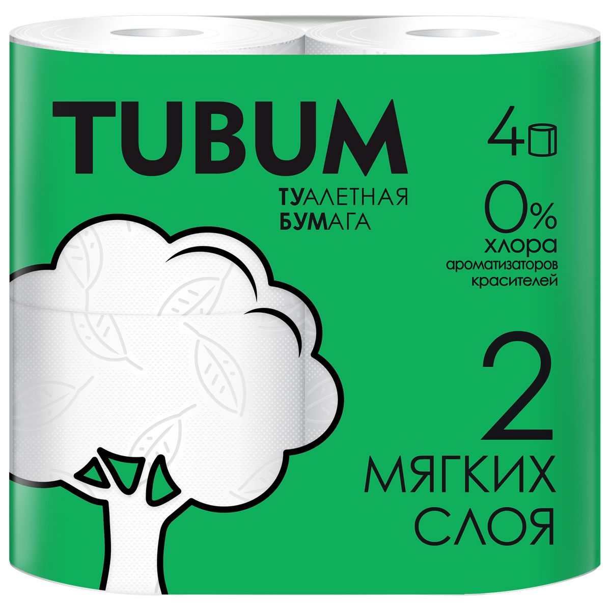 SOFFIONE Бумага туалетная белая 2 слоя 4 рулона