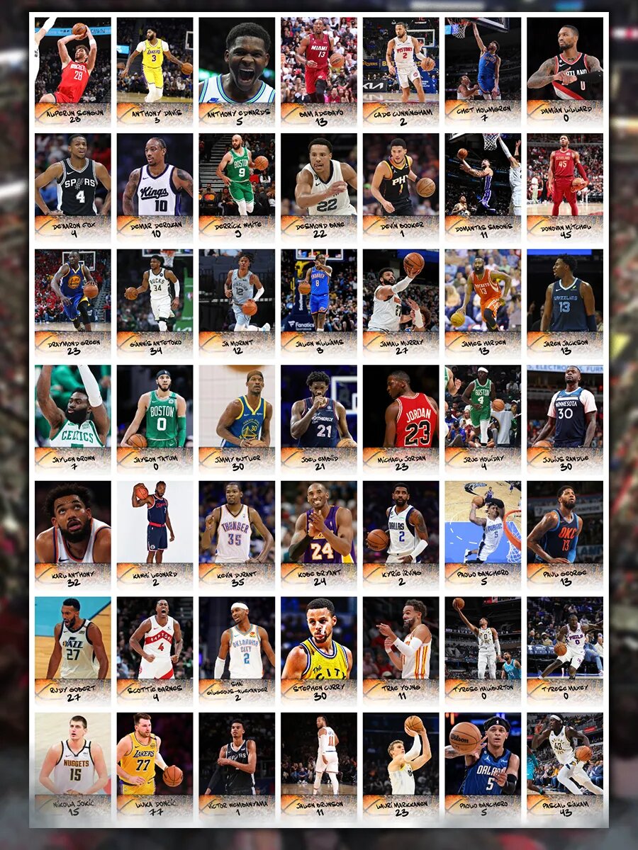 Набор мини постеров А6 NBA — фото 1