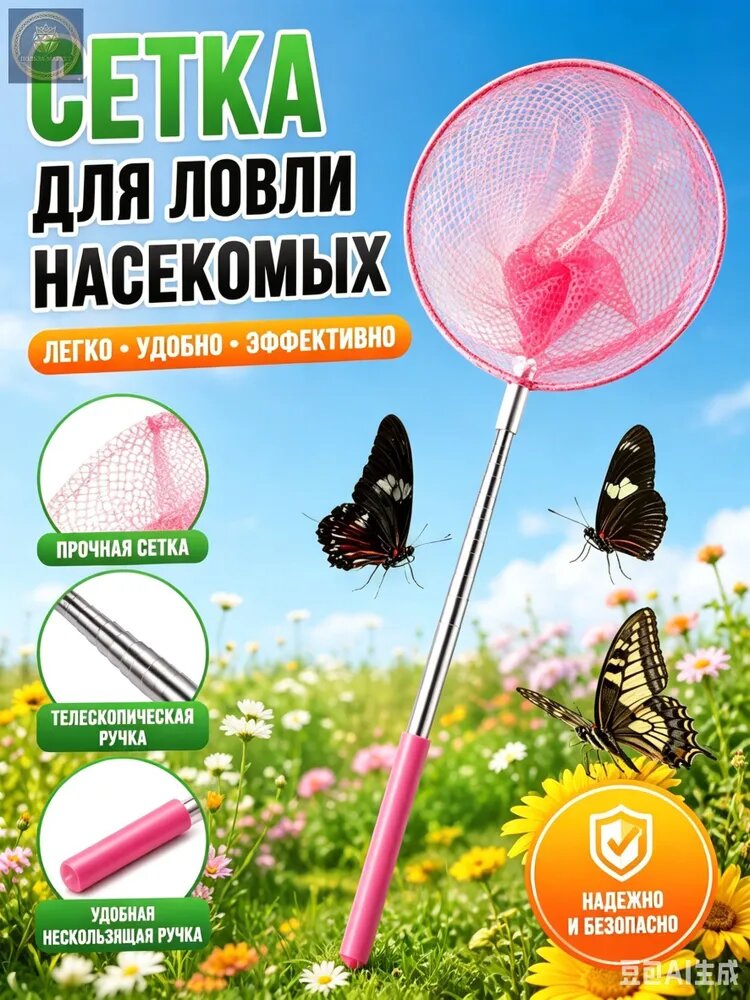 Телескопический сачок для ловли бабочек и насекомых