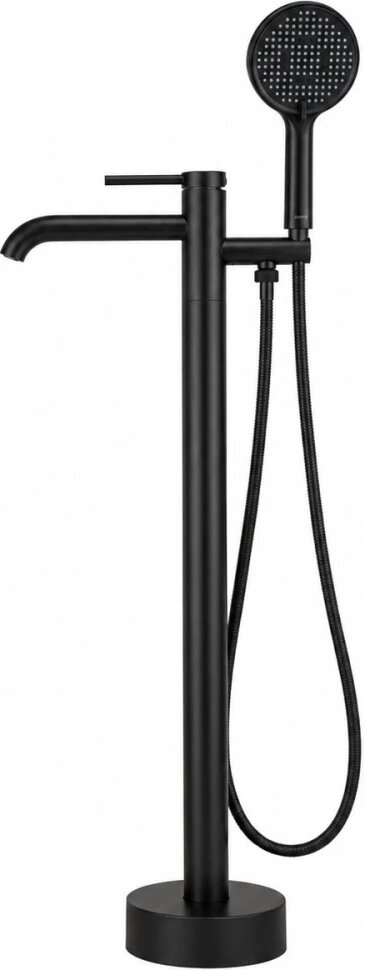 Смеситель напольный для ванны Gappo G3006-6 черный матовый