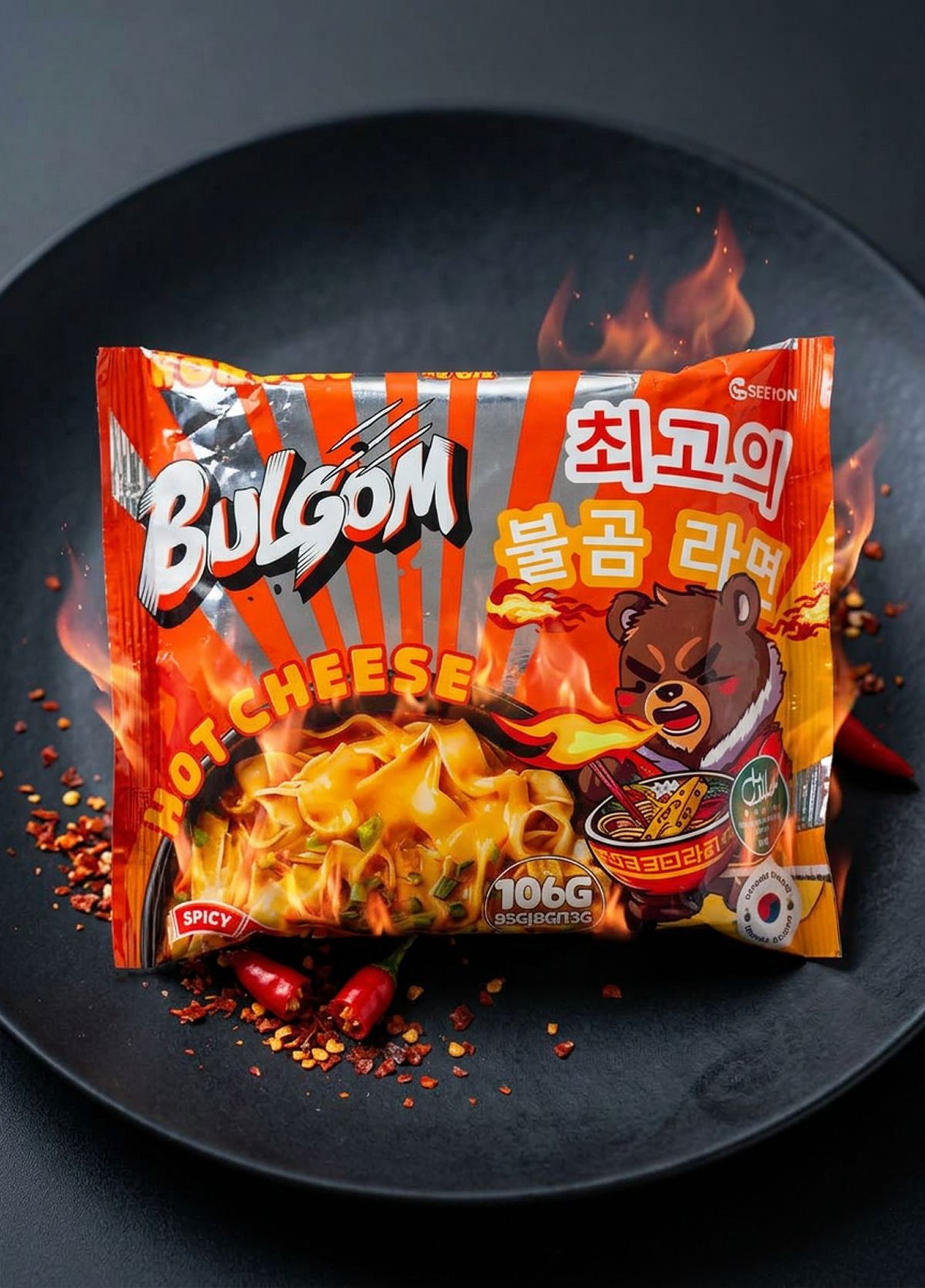 Лапша Bulgom Hot Cheese 106гр — фото 1