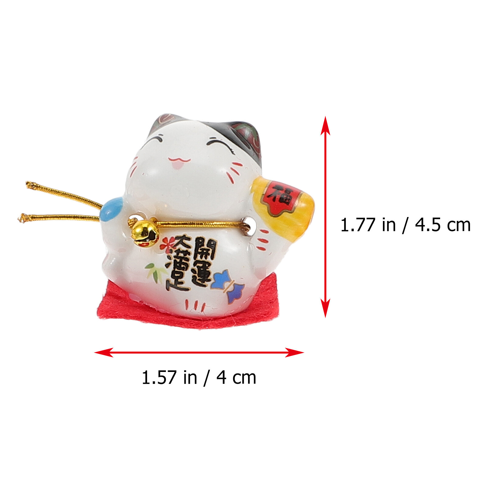 Керамическая Статуэтка Кошки С Поднимающейся Лапой Для Удачи 1 Штук 4.5x4x5 Cm