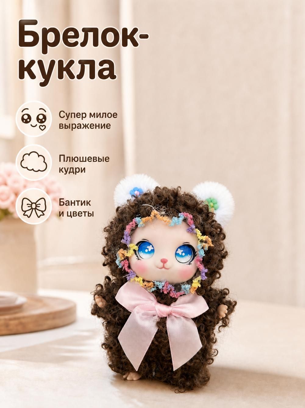 Милая кукла овечка плюшевая игрушка подарок девушке 1шт