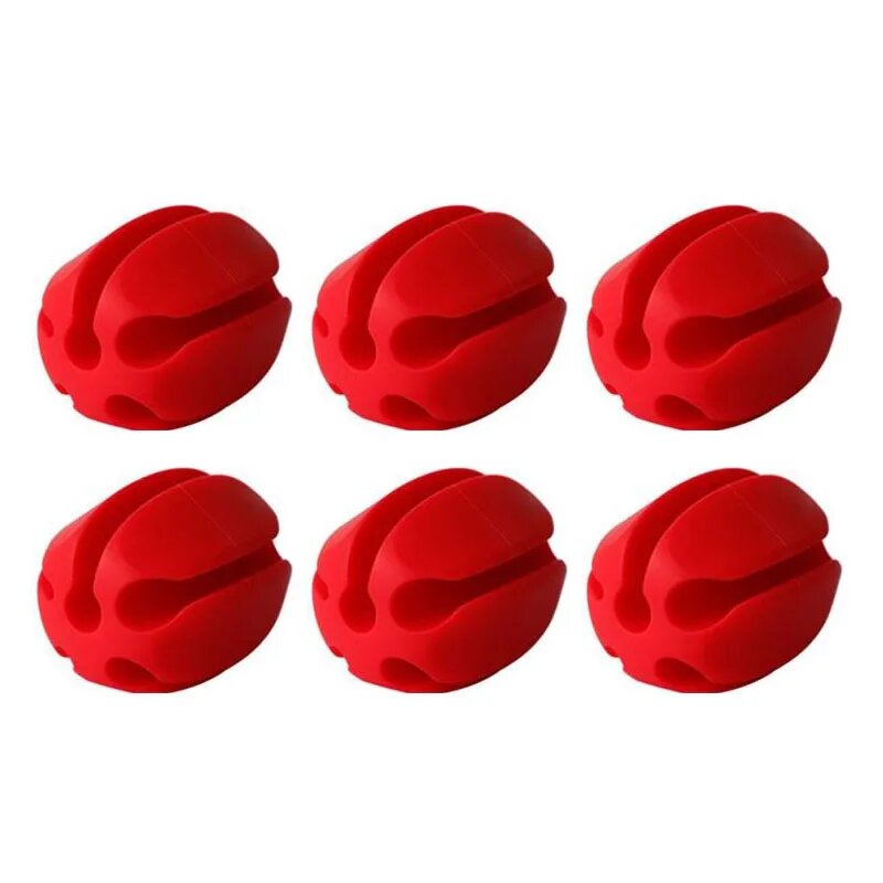 Держатели для рыболовных крючков из силикона (6/12 шт.) 6pcs Red