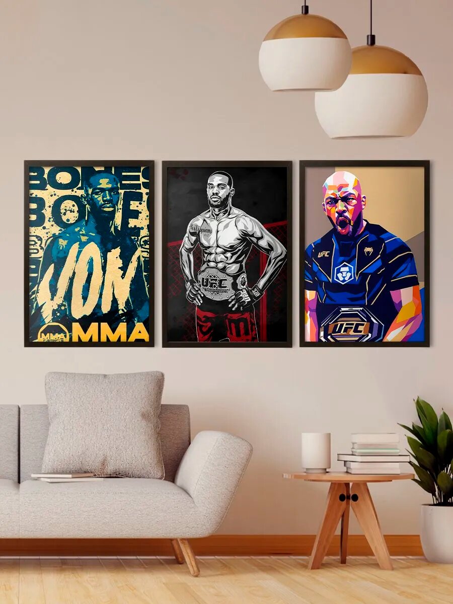 Постер 3 шт 50х40 Джон Джонс Jon Jones для интерьера