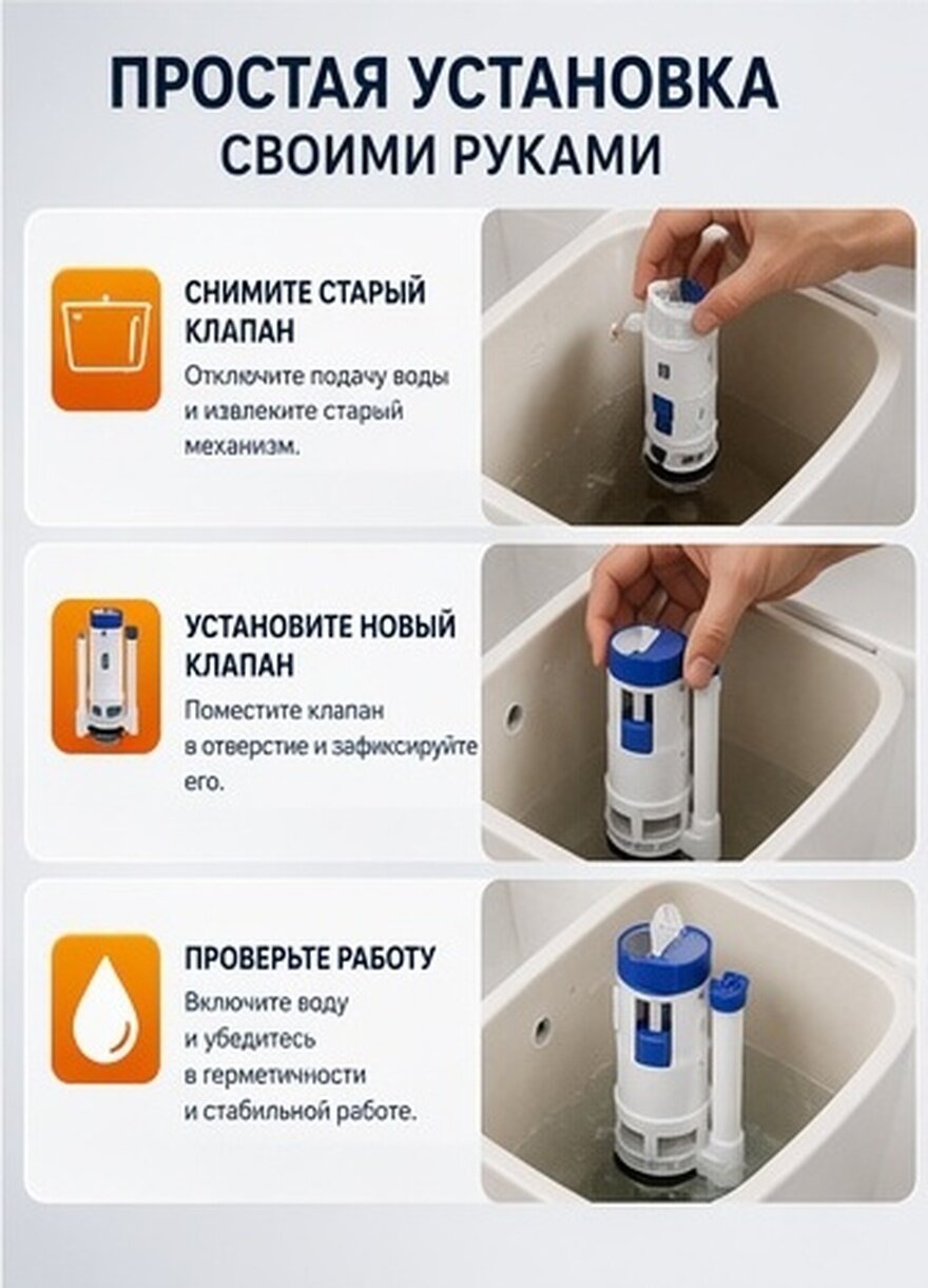Кран Для Сливного Бака Унитаза Замена Вентиля Простая Установка 18.00X8.00X8.00Cm