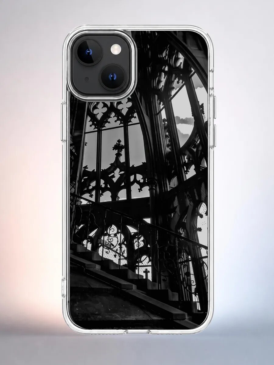Чехол iPhone 13 витражные окна силиконовый