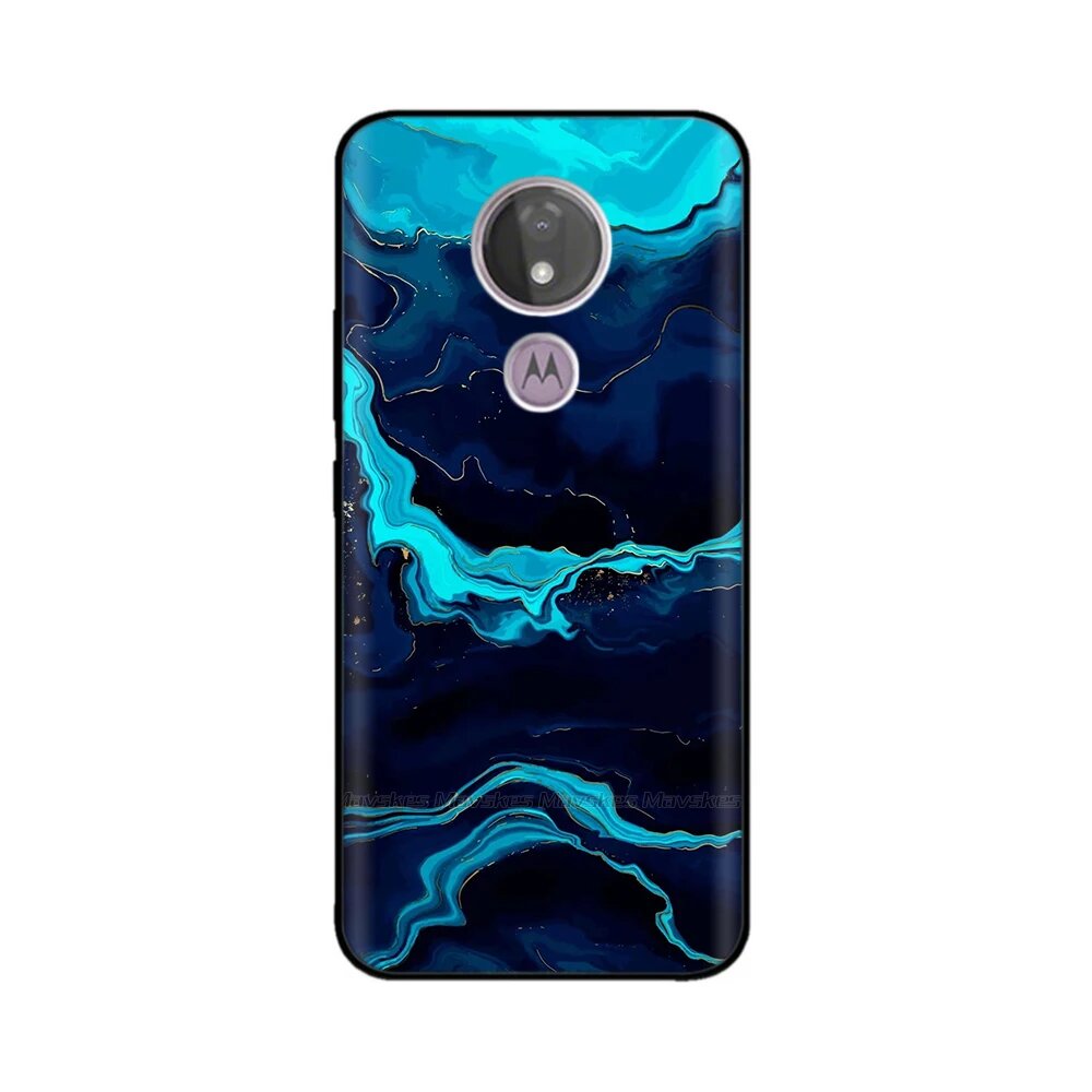 Чехол Motorola Moto G7 Plus, синий, силикон