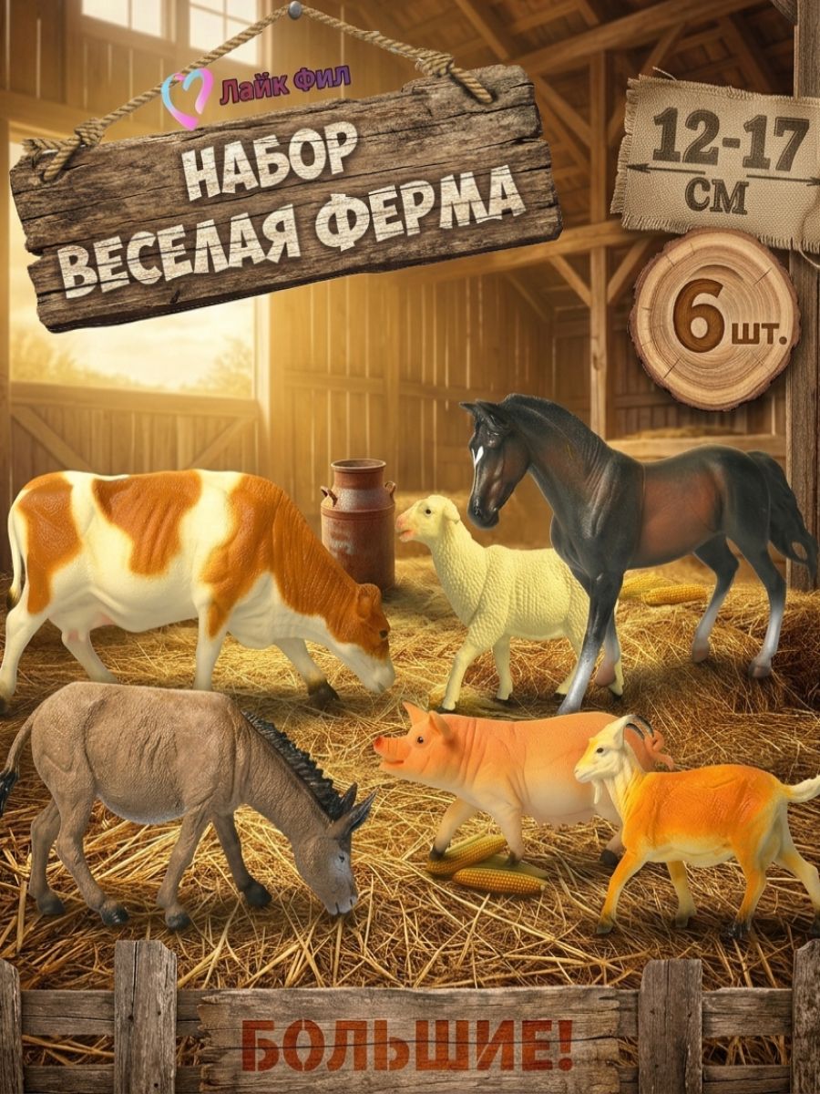 Звероград Набор фигурки животных для детей / Домашние животные игрушки ферма