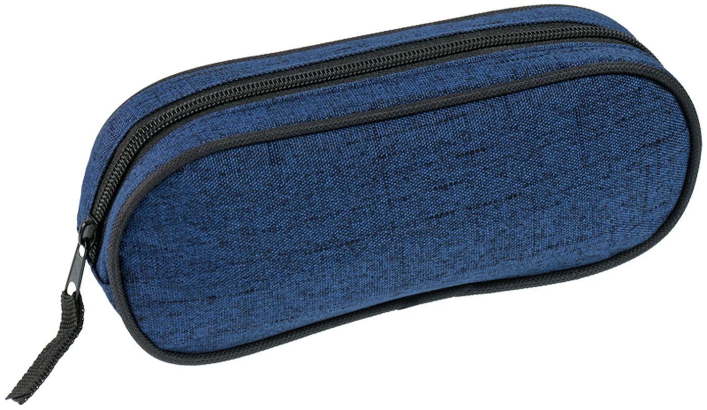 Пенал школьный 21х5х9 см, объёмный, на молнии, Джинсовый (Denim), ArtSpace