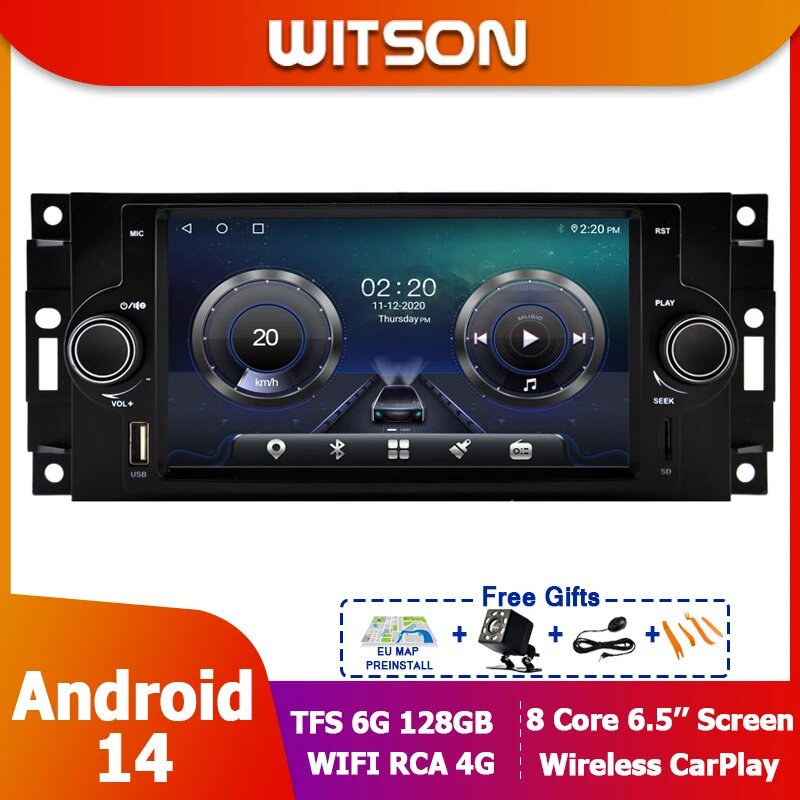 Android Автомагнитола 6.5" для Chrysler 300C, TF 6G 128G