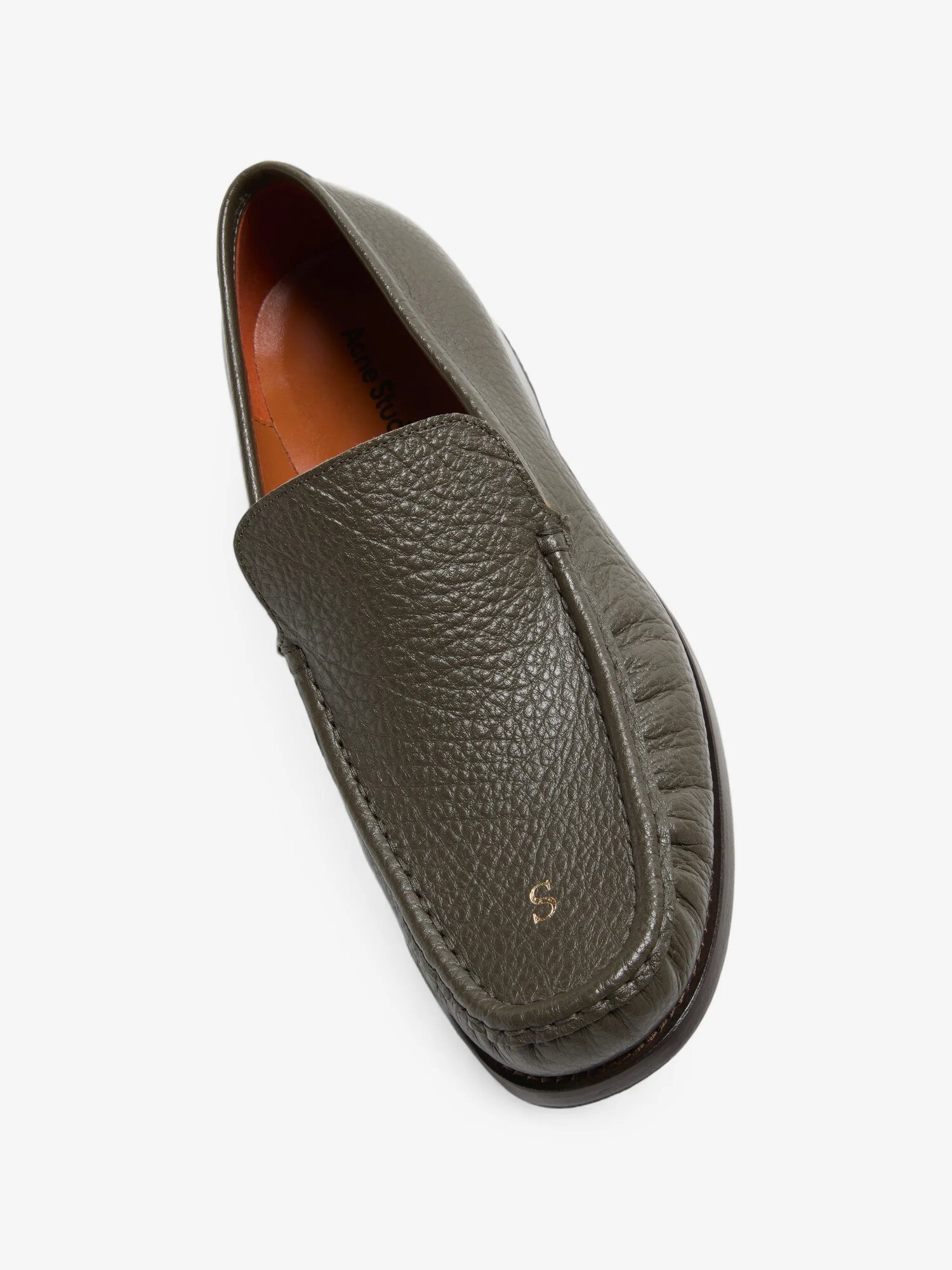 Лоферы Acne Studios Leather loafers, размер 43, зеленый — фото 1