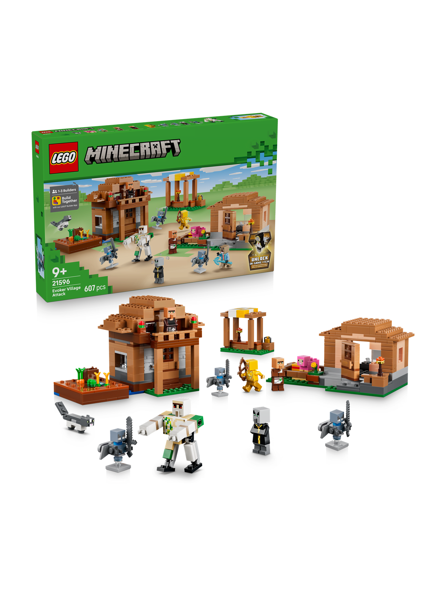Конструктор LEGO Minecraft 21596 Нападение на деревню, 607 дет.