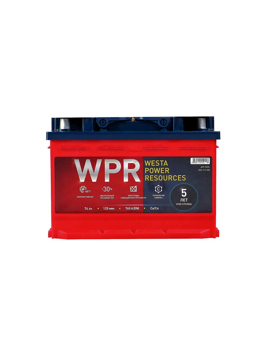 Аккумулятор WPR PREMIUM 74А/ч прямой L+ L3 EN 760А