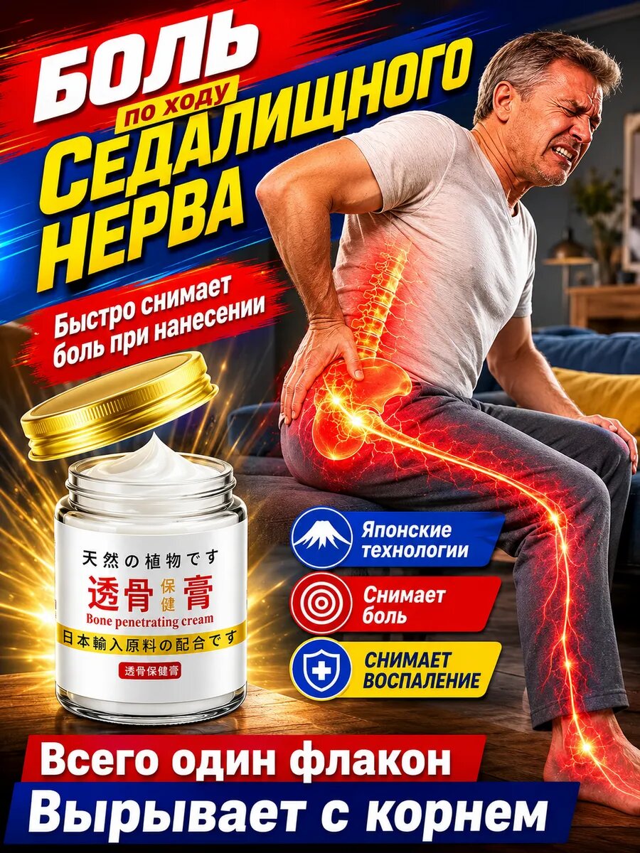 Японский Мазь при защемлении седалищного нерва 50г