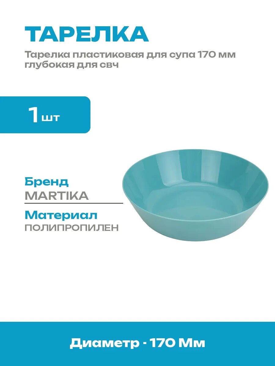 Тарелка полипропиленовая глубокая 170 мм для микроволновки