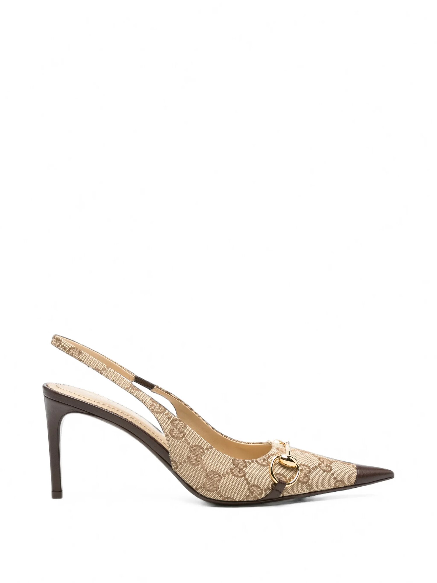 Туфли GUCCI Donna Horsebit GG Supreme slingback pumps