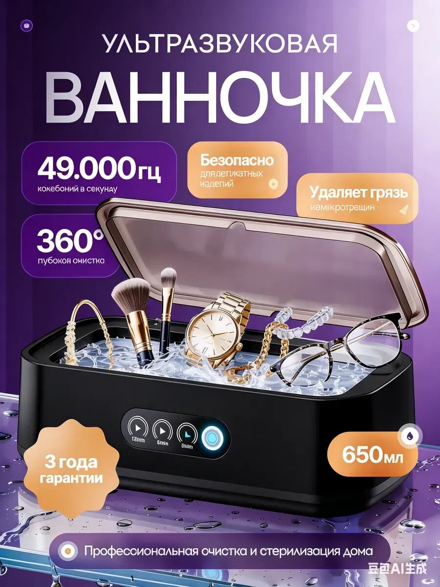 Ультразвуковая ванна для чистки кистей и украшений