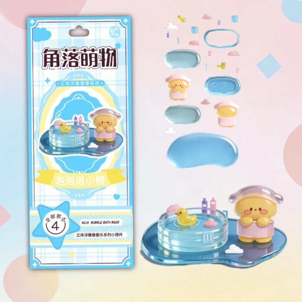 3D-наклейки из бумаги Bear Rabbit Whale Style A