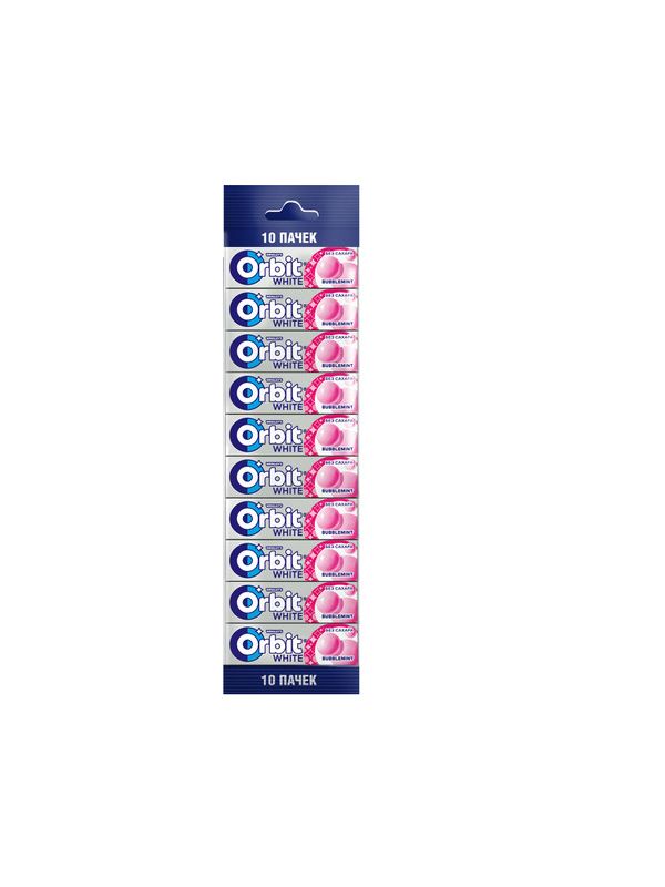 Orbit Жевательная резинка White Bubblemint, 13,6 гр x 10 шт, 136 гр