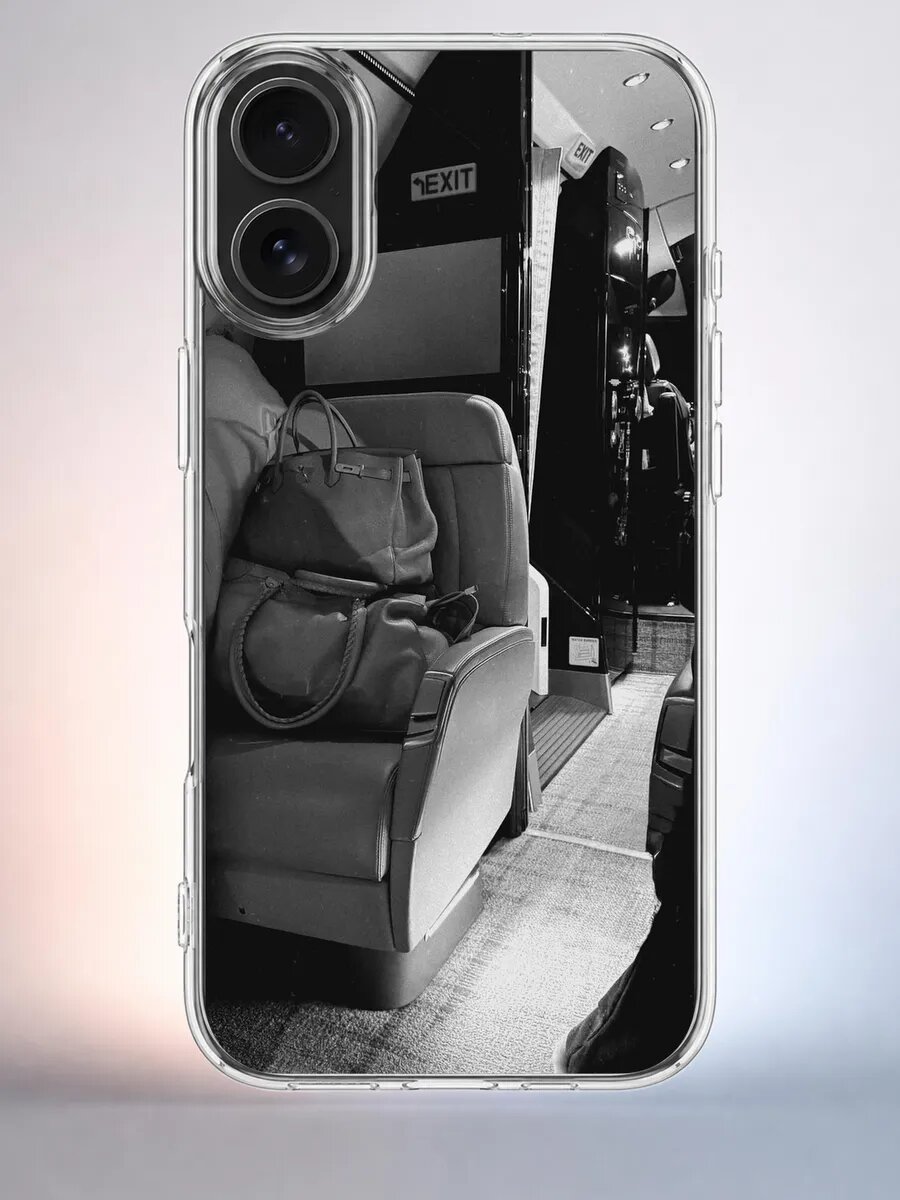 Чехол iPhone 16 самолёт салон кресла силиконовый