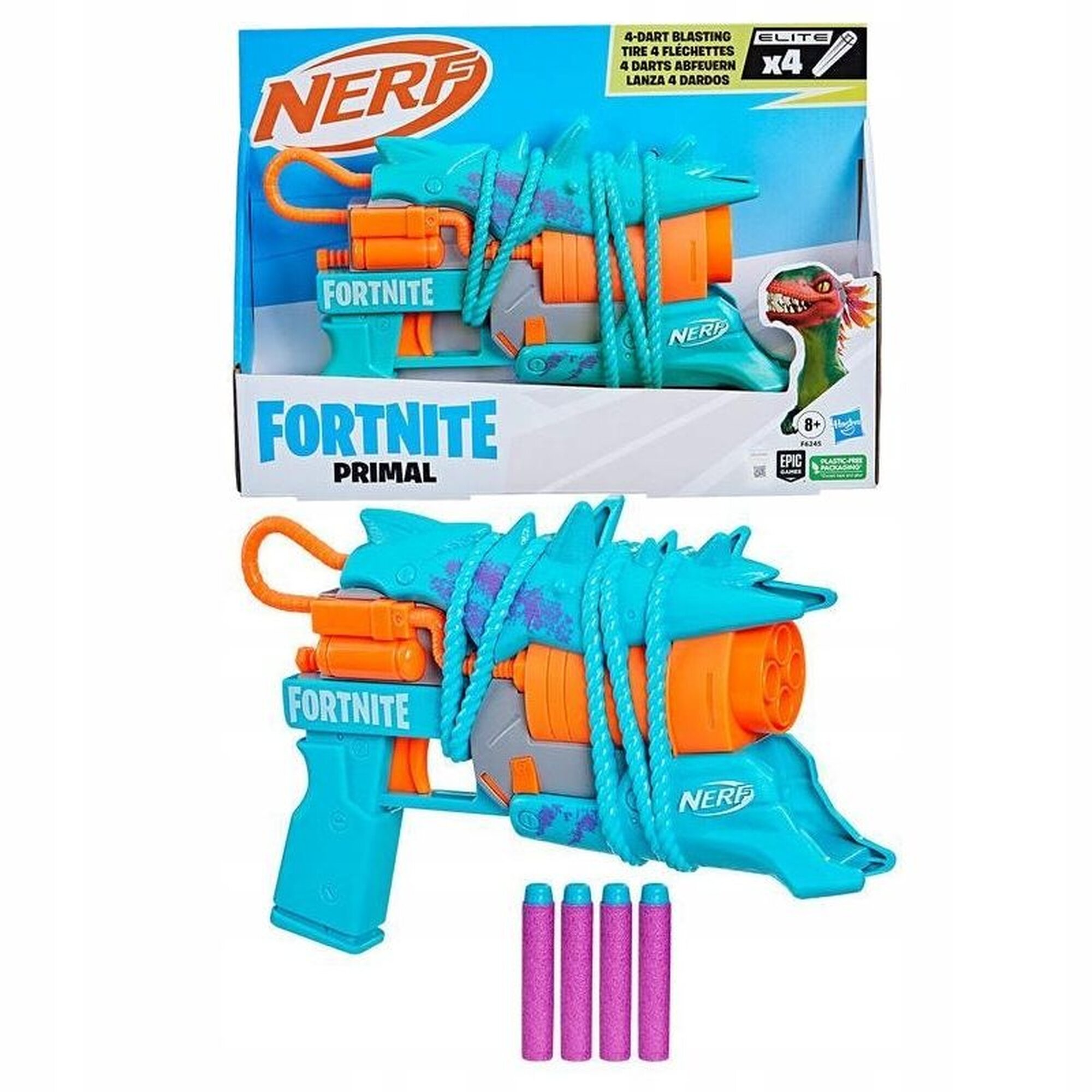Игрушечное оружие Hasbro Nerf - Бластер FORTNITE PRIMAL + 4 дротика - Нерф F6245