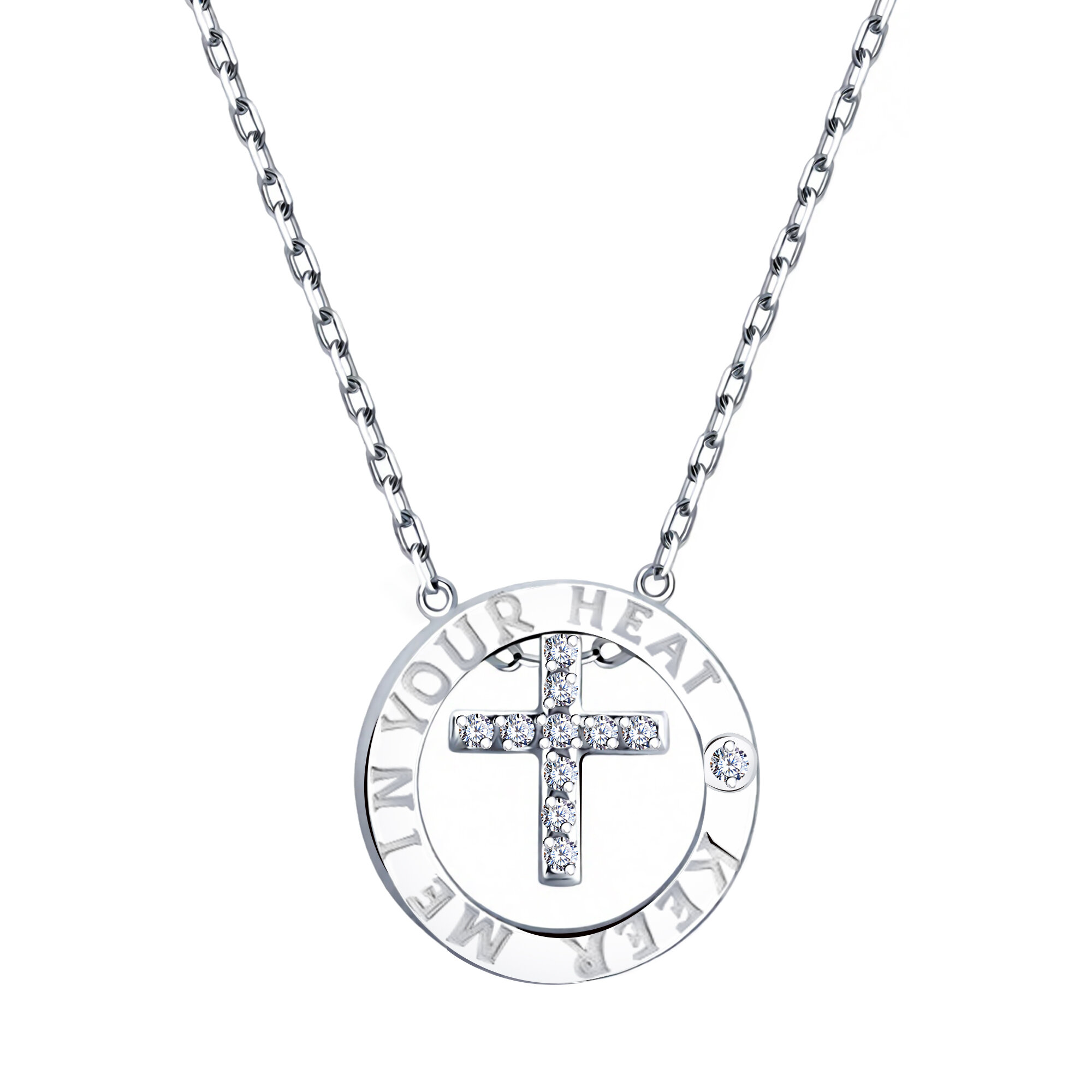 Колье, серебро, 925 проба, родирование, фианит