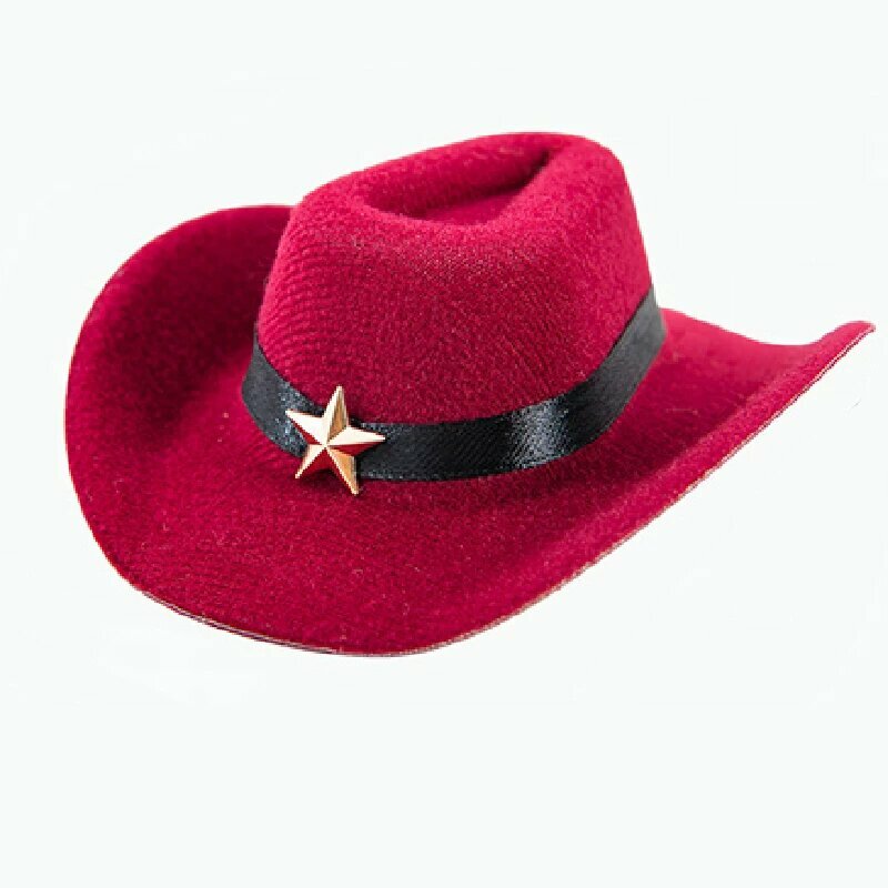Винно-красная вестерн-шляпа для собак, средний размер, диапазон веса 12-25 фунтов, летний аксессуар для питомцев