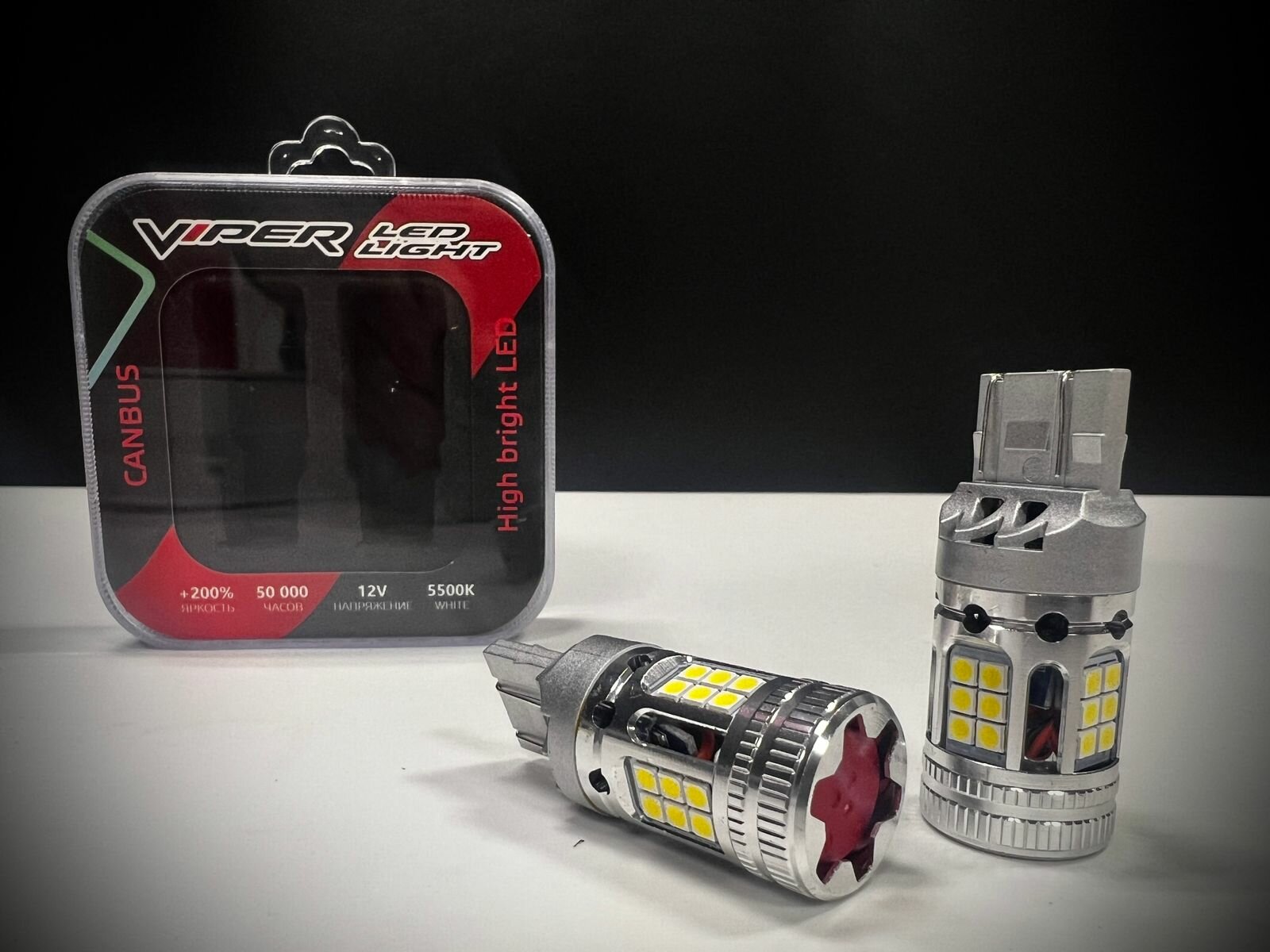 Светодиодные лампы W21/5W с обманкой VIPER/ 7443 3020 36SMD / Led лампы Супер Яркие