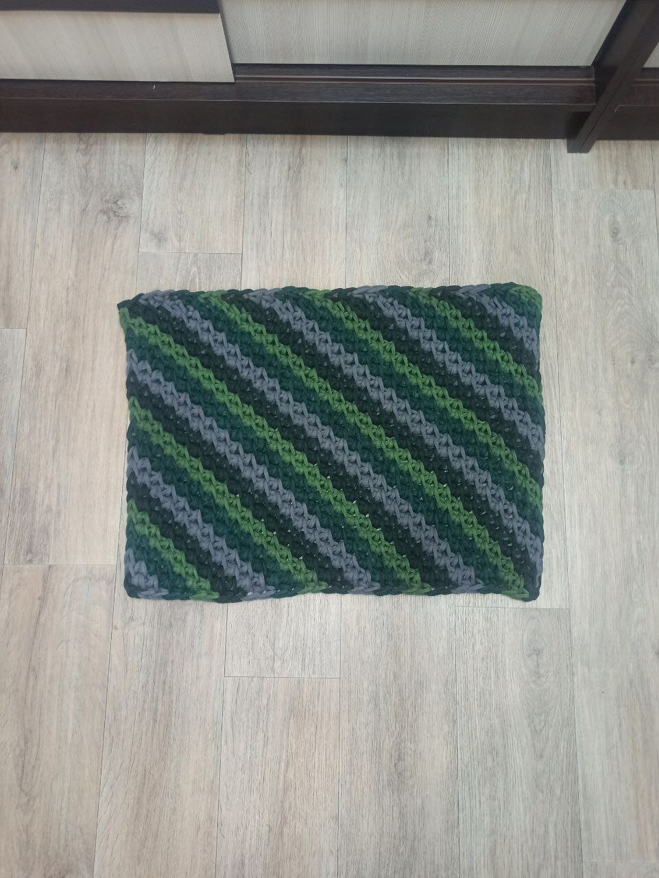 Эко коврик. Вязаный хлопковый ковер, ручной работы для гостиной, спальни, детской, прихожей, ванной и бани.