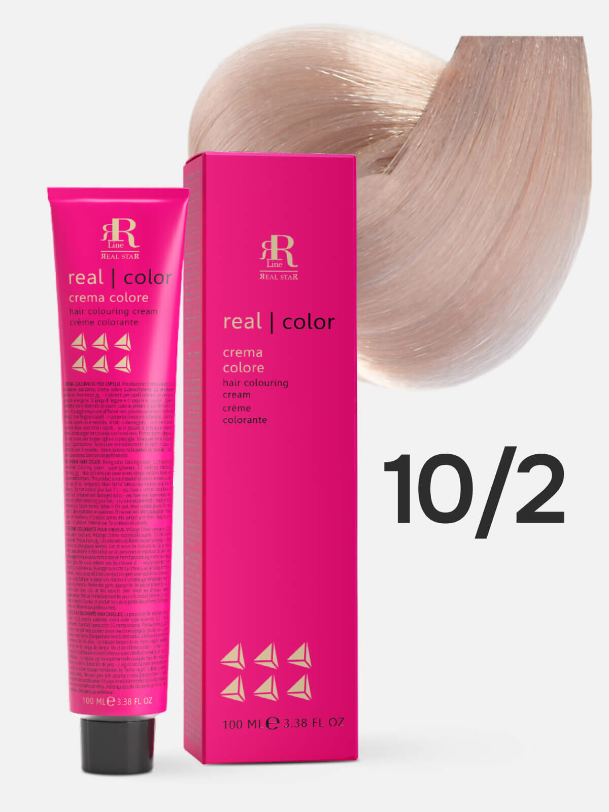 Крем - краска для волос профессиональная RR Line Colouring Cream 10/2 Светлый блонд Перламутровый, 100 мл