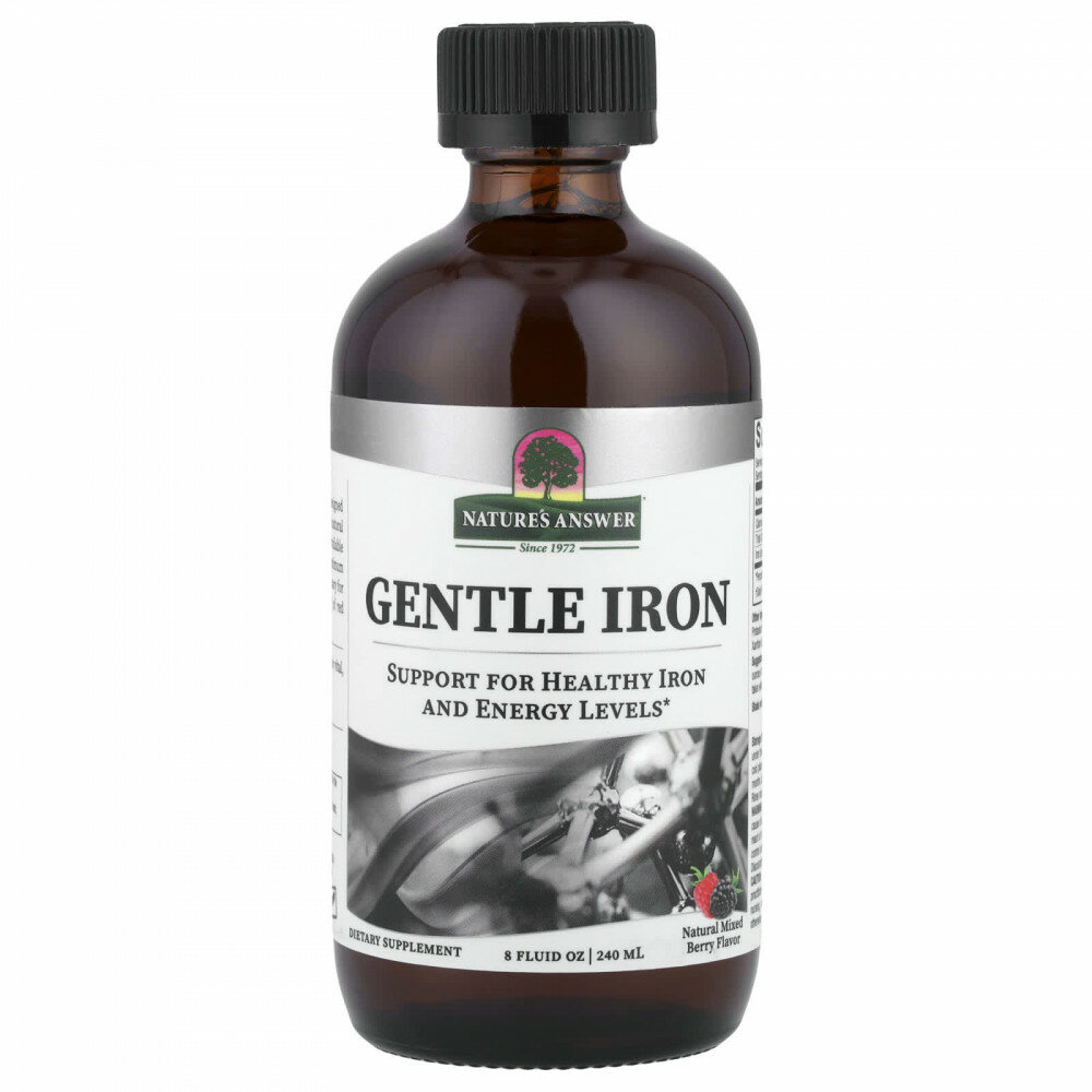 Nature's Answer, Gentle Iron, натуральное ягодное ассорти, 240 мл (8 жидк. унц.)