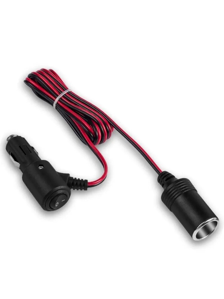 Удлинитель гнезда прикуривателя для автомобиля, штекер-гнездо, 1 разъем, 2 метра