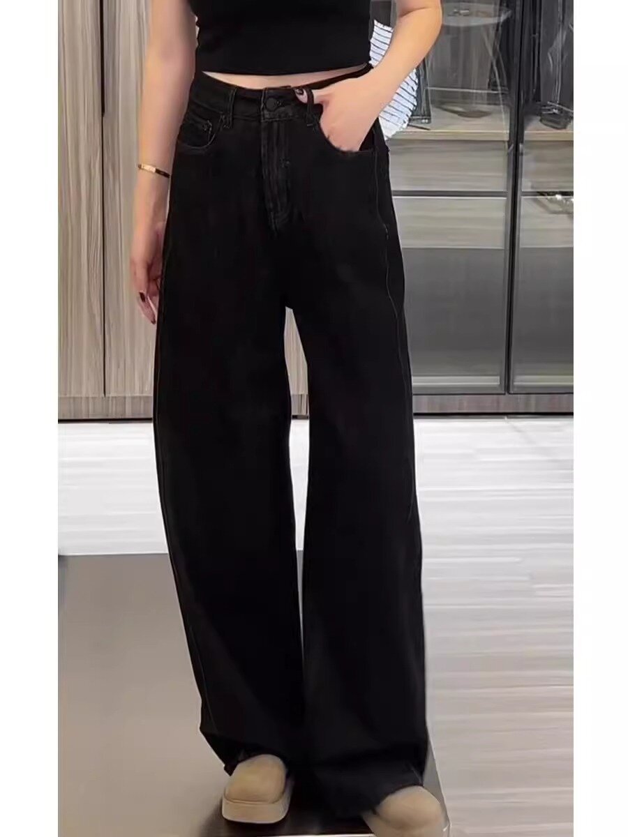 LI Mall Джинсы плюс размер любителей камуфляжа камуфляж прямые широкие полные деним