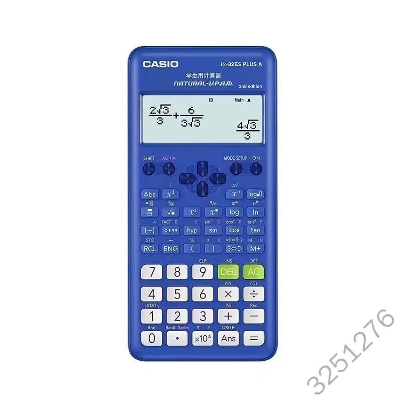 Калькулятор Casio fx-82ES PLUS A для ОГЭ и ЕГЭ, научный, карманный, цвет синий