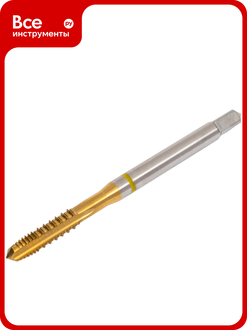 Метчик машинный шахматный Профоснастка М6*1, HSSE (Р6М5К5), TIN, DIN 371, прямой, глух/скв отв