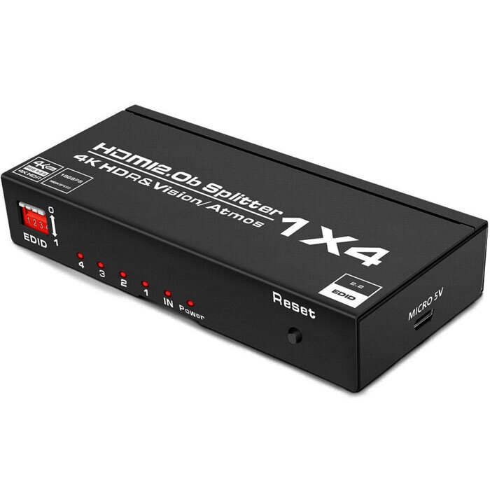 Разветвитель HDMI 1.4 Orient HSP0104HL сплиттер 1 вход на 4 выхода UHDTV HDMI 4K 30Гц - чёрный