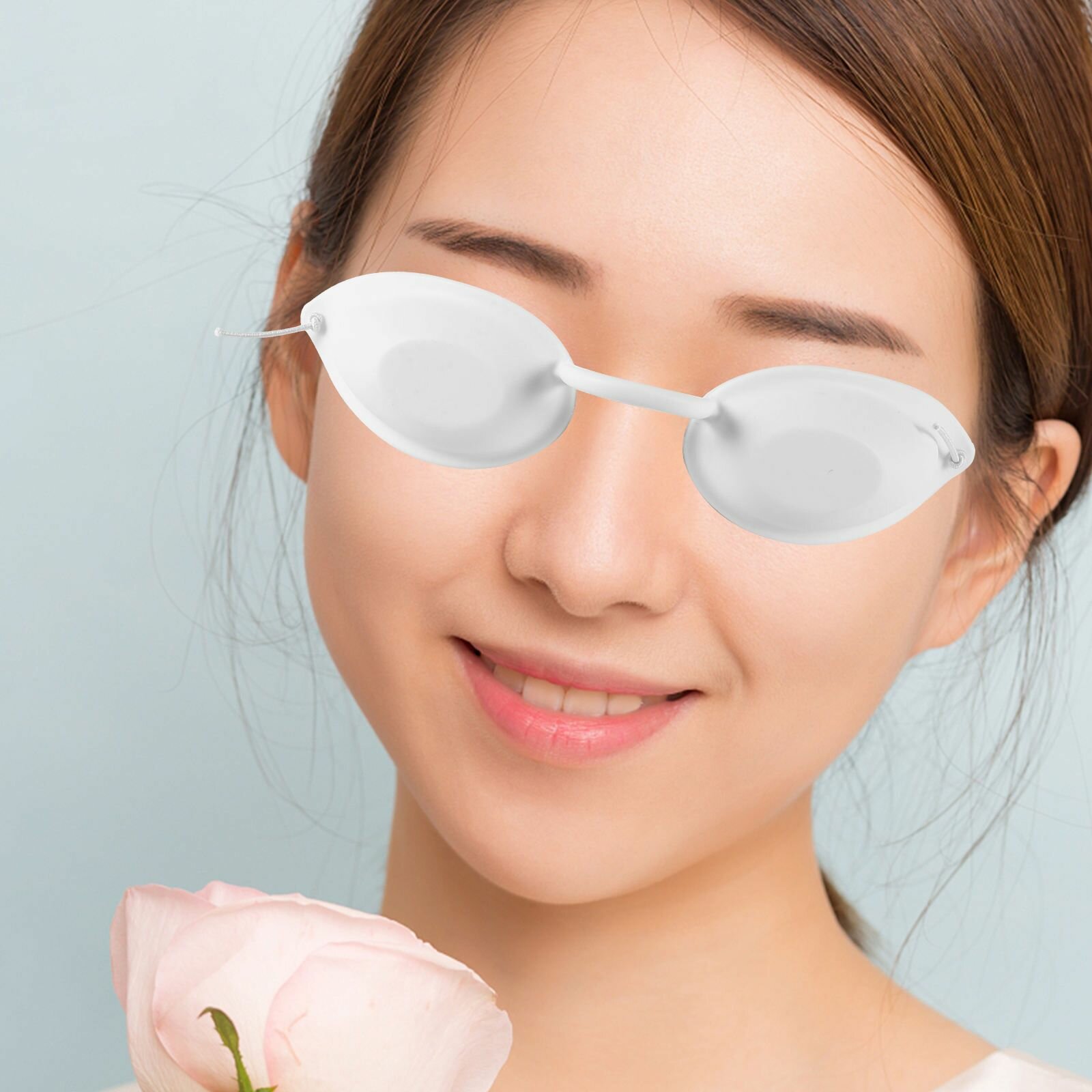 Защита Для Глаз, Уф-Маска, Регулируемая Лента, Для Солярия, Белый, 1 Шт