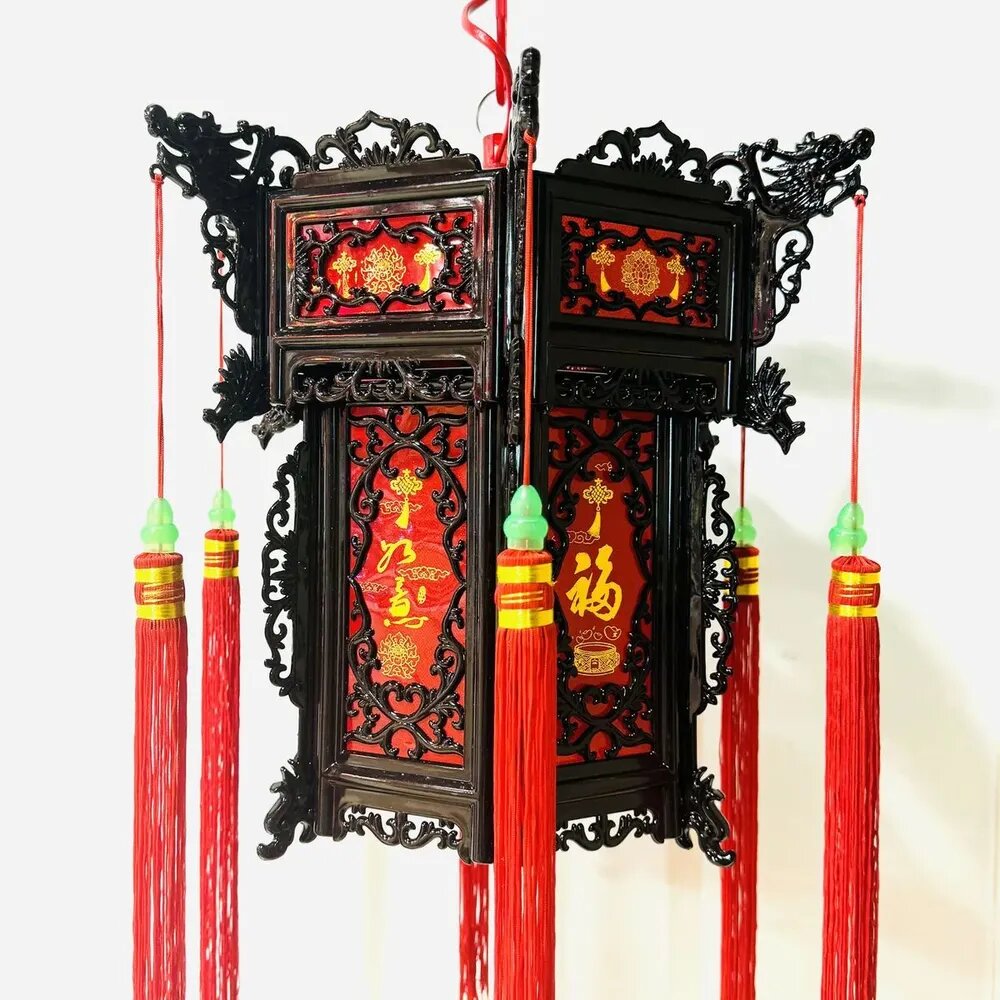 Китайский фонарь с подсветкой, крутящийся. 35 см.