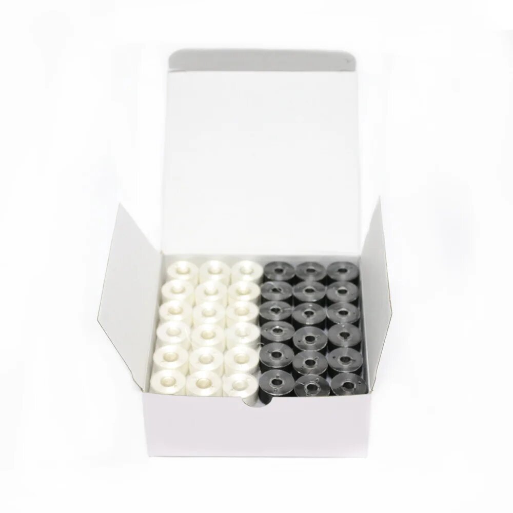 Полиэфирная нить 75D/2 для вышивальных машин 144 шт. Size A White Black