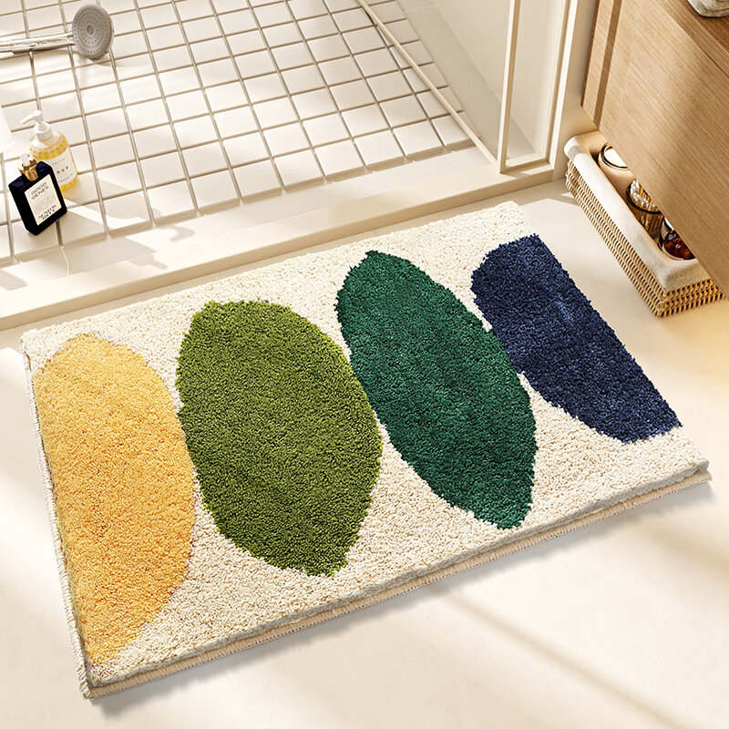 Коврик для ванной комнаты Dajiang Fresh Style, высокоабсорбирующий, нескользящий, для туалета, быстросохнущий, флокированный.