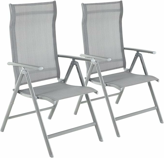 Садовые стулья 2 шт SONGMICS до 120 кг, 56 х 70 х 106 см, цвет серый, GCB29GY
